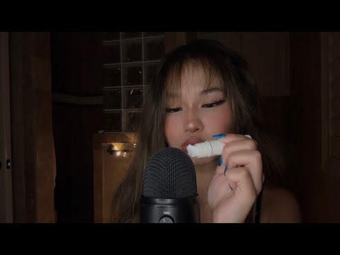 asmr tingly glue stick on the mic