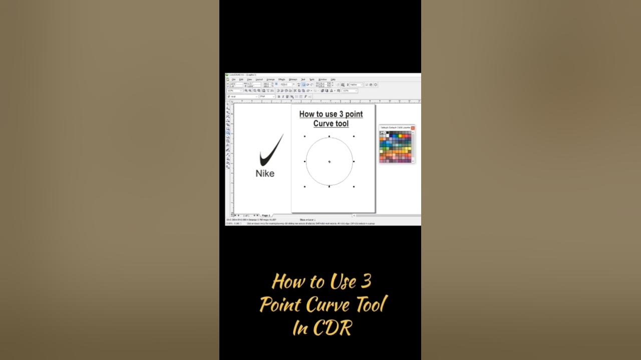 how to use a 3 point curve tool in CDR #coreldraw #editing #editor #edit #trendingshorts # ...