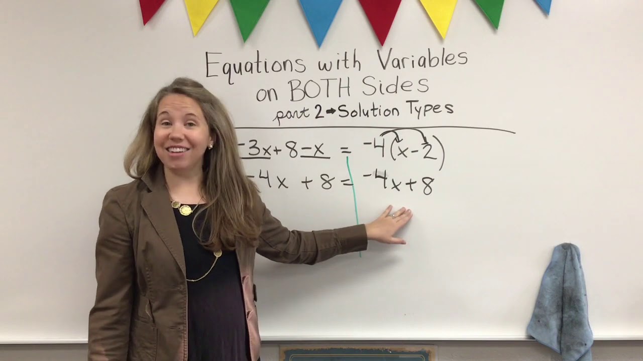 ACC Equations with Variables on Both Sides Solution Types - YouTube