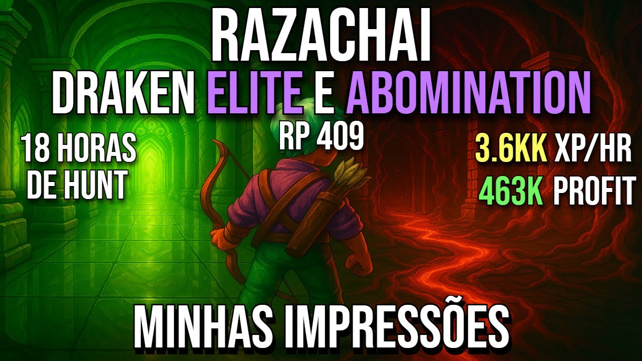 TIBIA - RP 409 | DRAKEN ELITE & ABOMINATION | 3.6KK XP + 463K PROFIT ...