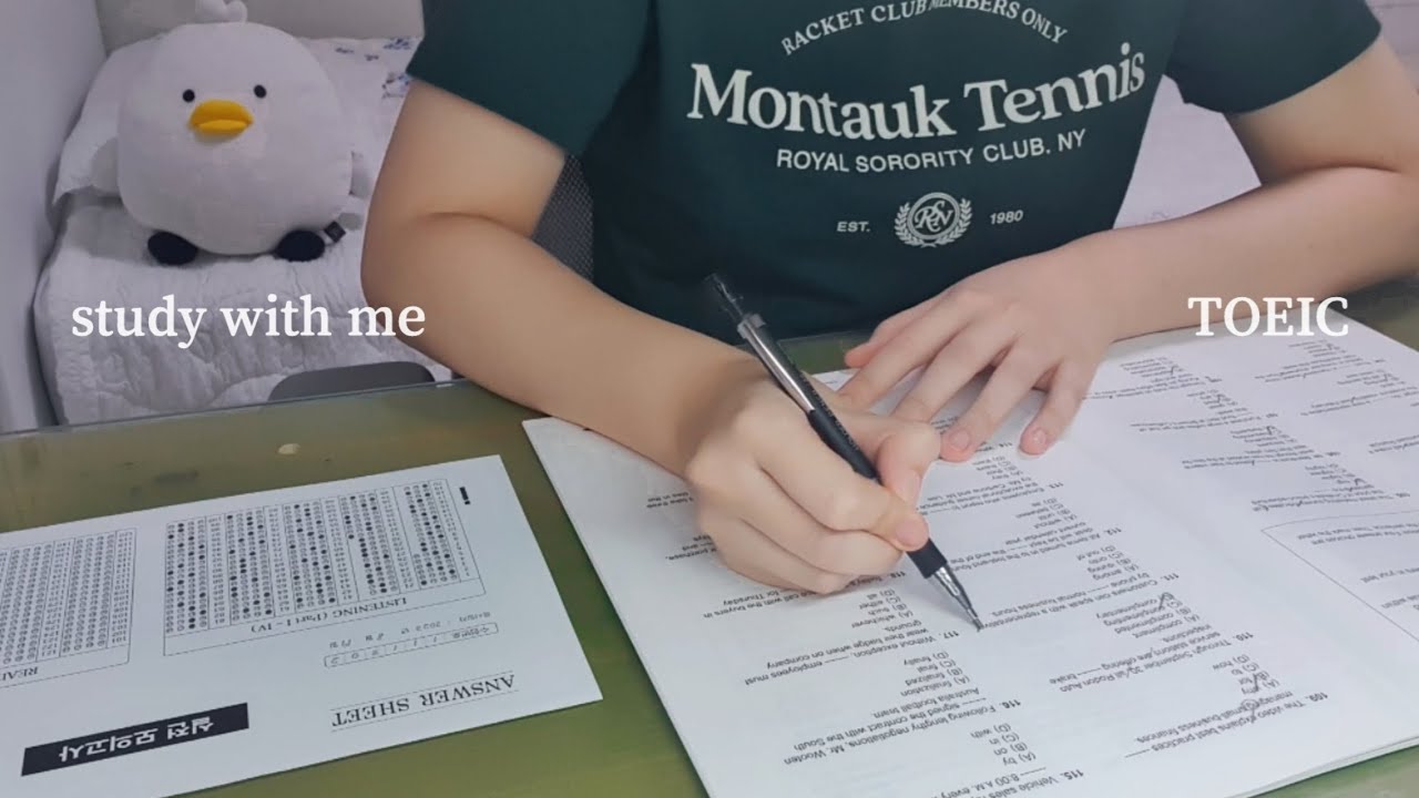 𝗧𝗢𝗘𝗜𝗖 𝗗-𝟭 토익 실전 모의고사 2시간 풀버전📝 (연필소리, 소음 있음) TOEIC study with me ️ (noise, pencil soud included ...