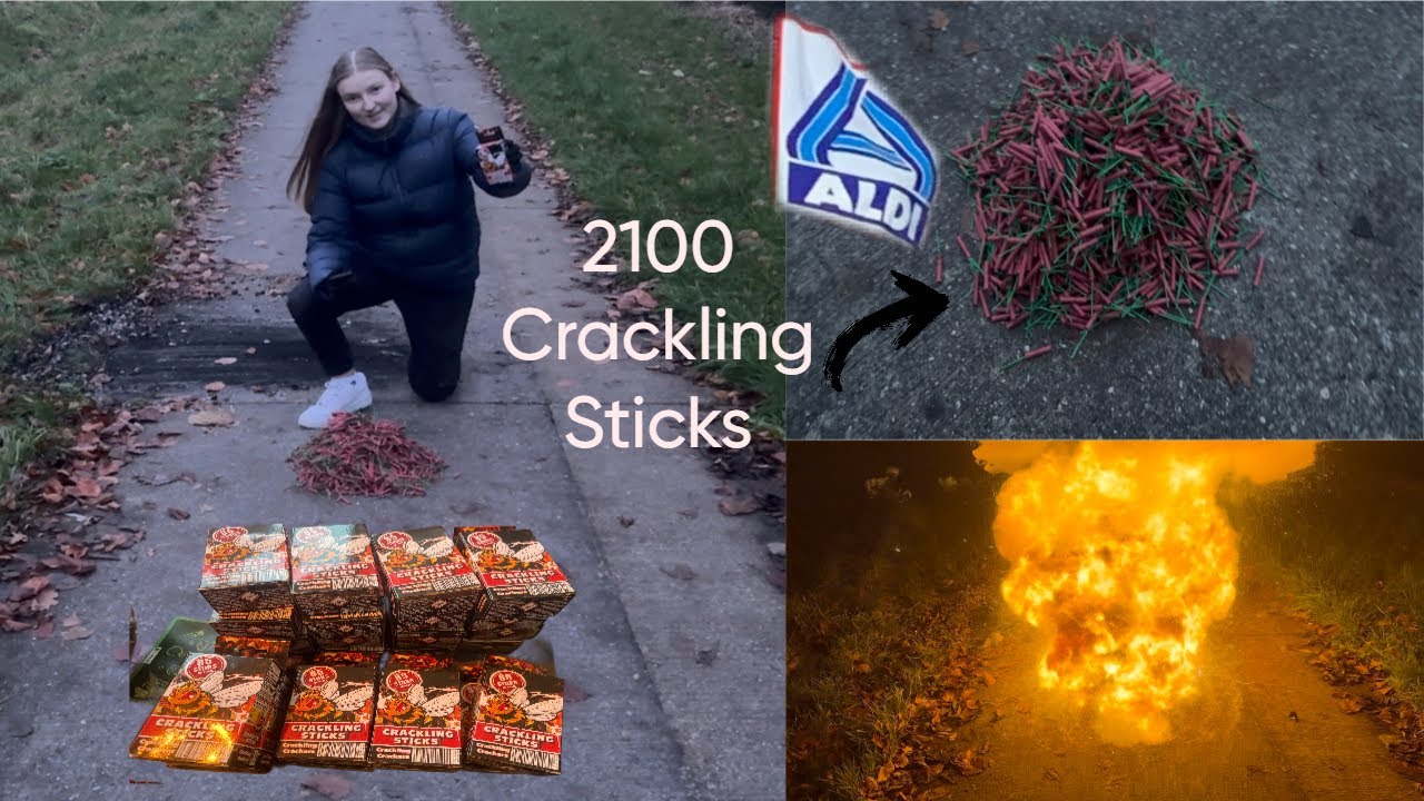 2100 crackling sticks tegelijk - project4 - YouTube