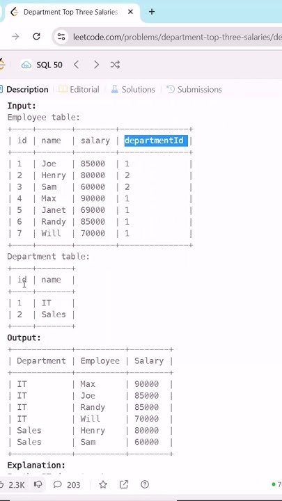 SQL: Top 3 Salary | iCodingTamil #sql #oracle #database #plsql - YouTube