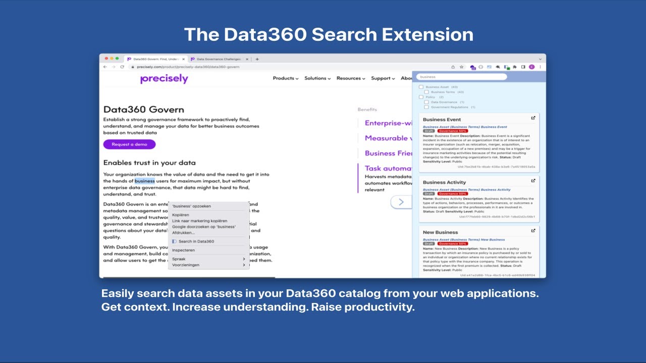 Data360 Govern Search Extension - YouTube