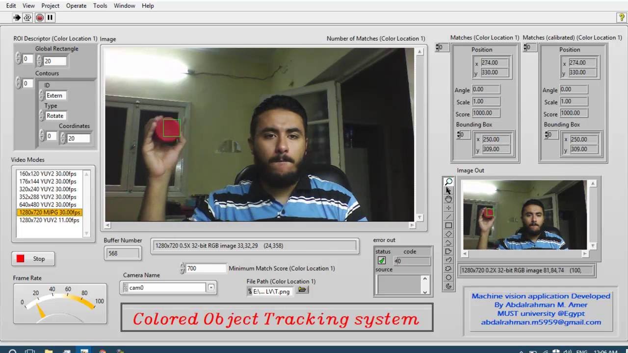 Real Time Tracking System Of A Colored Object Using LabVIEW machine Real Time Tracking System Of A Colored Object Using LabVIEW machine