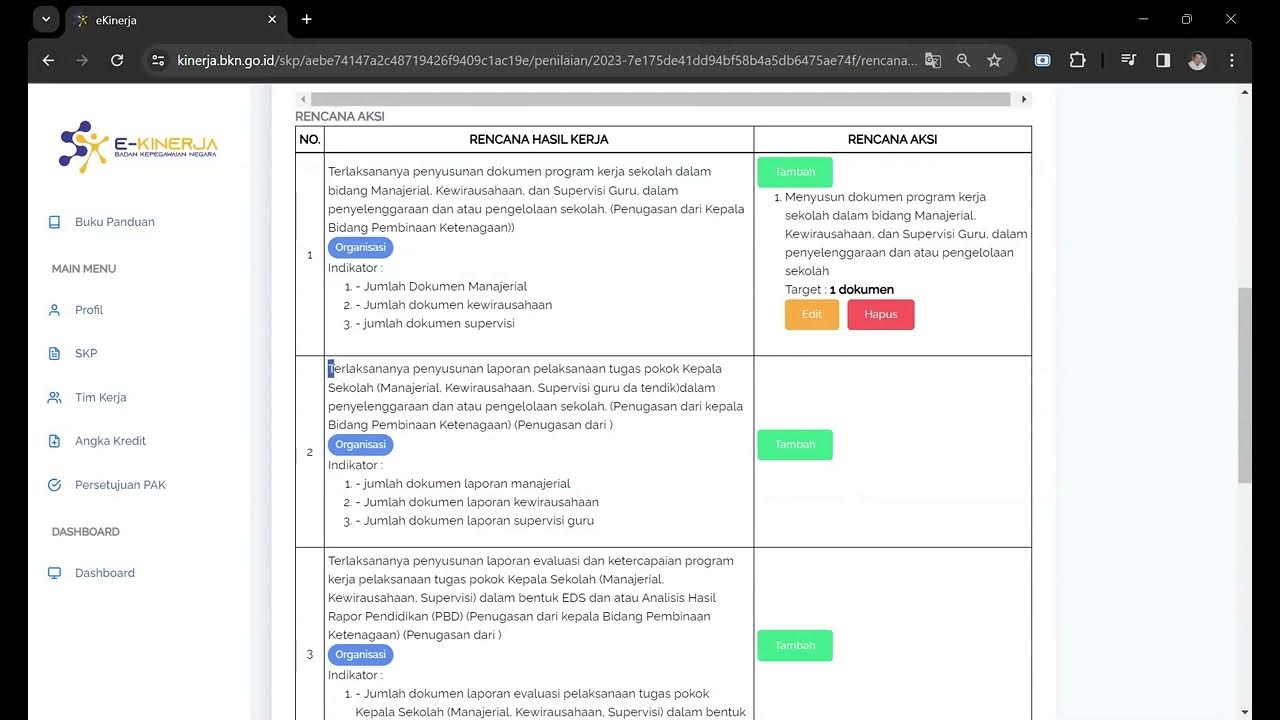 Cara Membuat Rencana Aksi SKP e-Kinerja BKN - YouTube