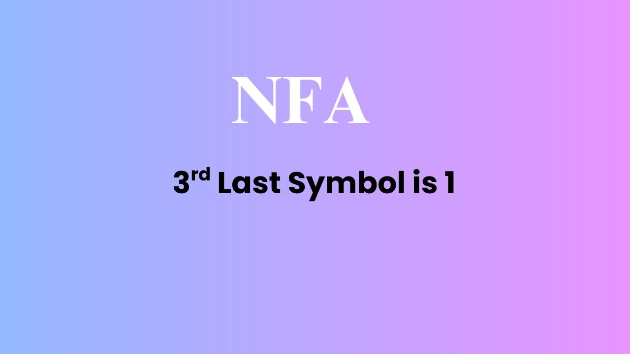 NFA Example | Strings with 3rd Last Symbol = 1 over Alphabet {0, 1 ...