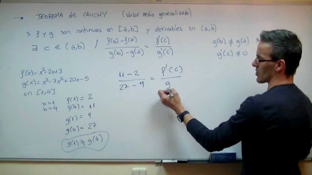 Teorema de Cauchy 2ªBACHI unicoos matematicas valor medio generalizado ...