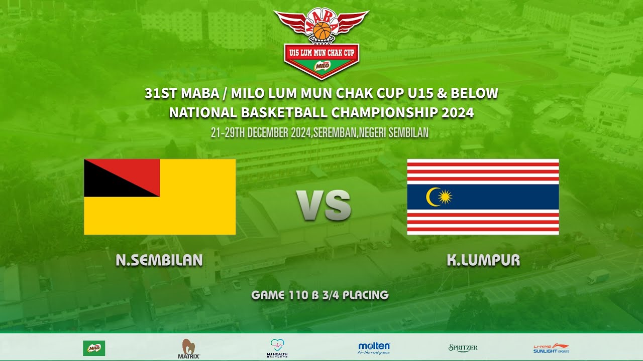 MABA U15 2024 | 29/12 10.00AM | B 3/4 | C1 SJK(C) Kuo Min | GAME 110 ...