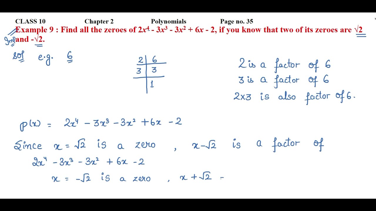 Find All The Zeroes Of 2x4 3x3 3x2 6x 2 If You Know That Two