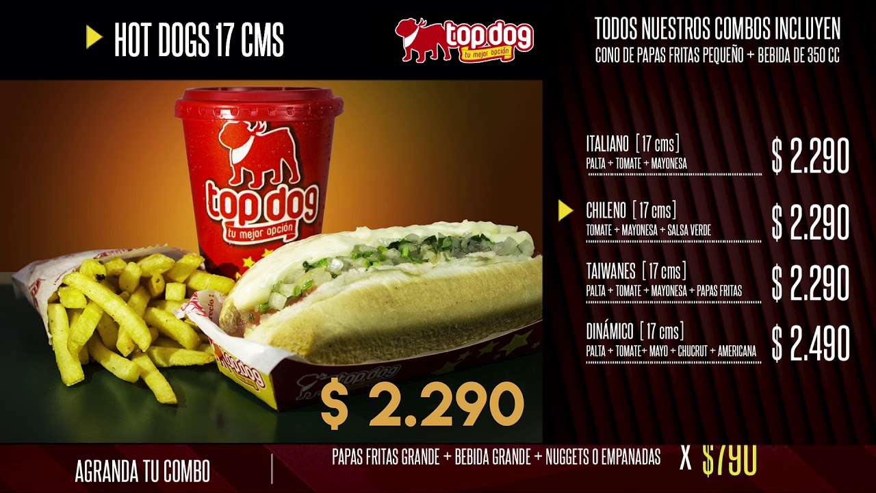 Animación Pantallas TOP DOG - Menú HotDogs - YouTube