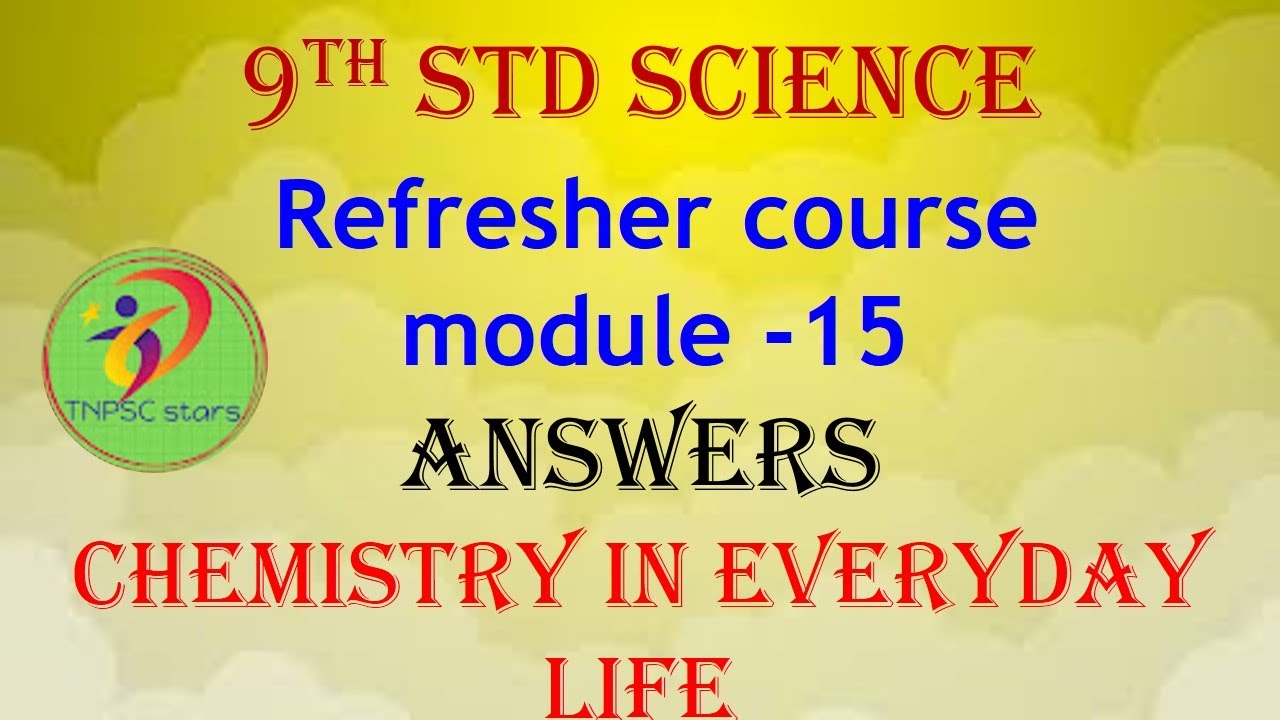 9th std science | Refresher course module 15 Answers | Chemistry in ...
