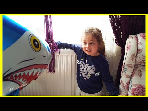 🦈🎈Köpek balığı uçan balon Elis'e kızmaya geldi. Uçan balon videosu. Köpek balığı uçan balon.🦈🎈