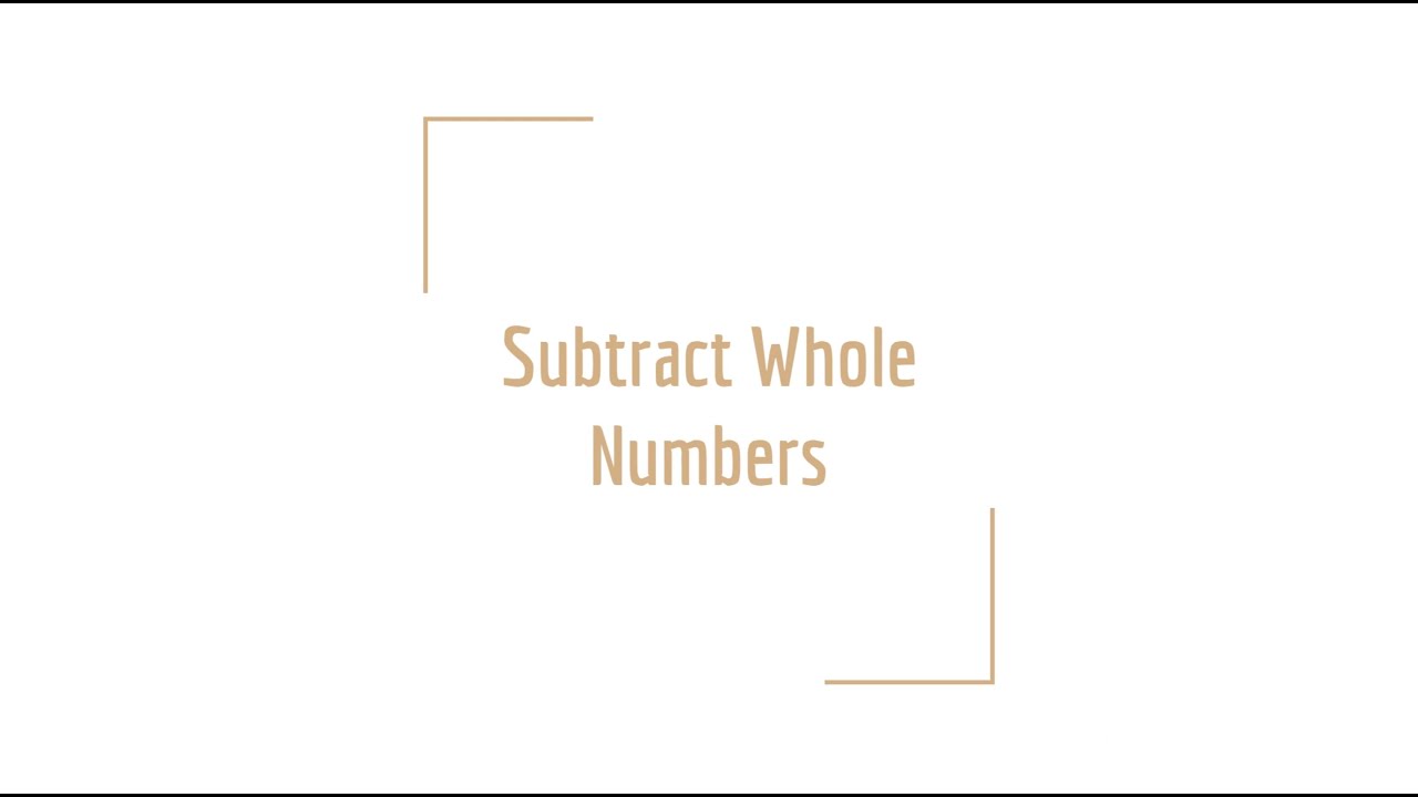 Pre-Algebra - 1.3 Subtract Whole Numbers - YouTube