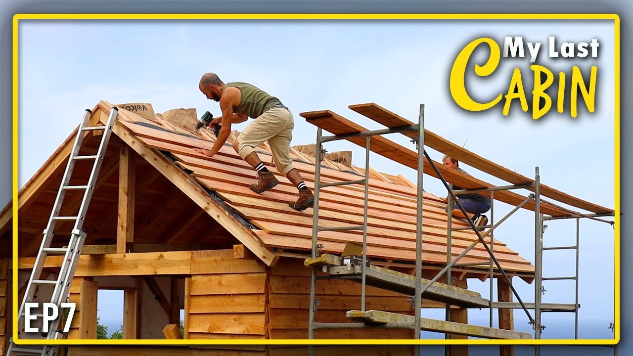 My Last DIY Cabin #7 | Finishing the Cabin Roof - YouTube