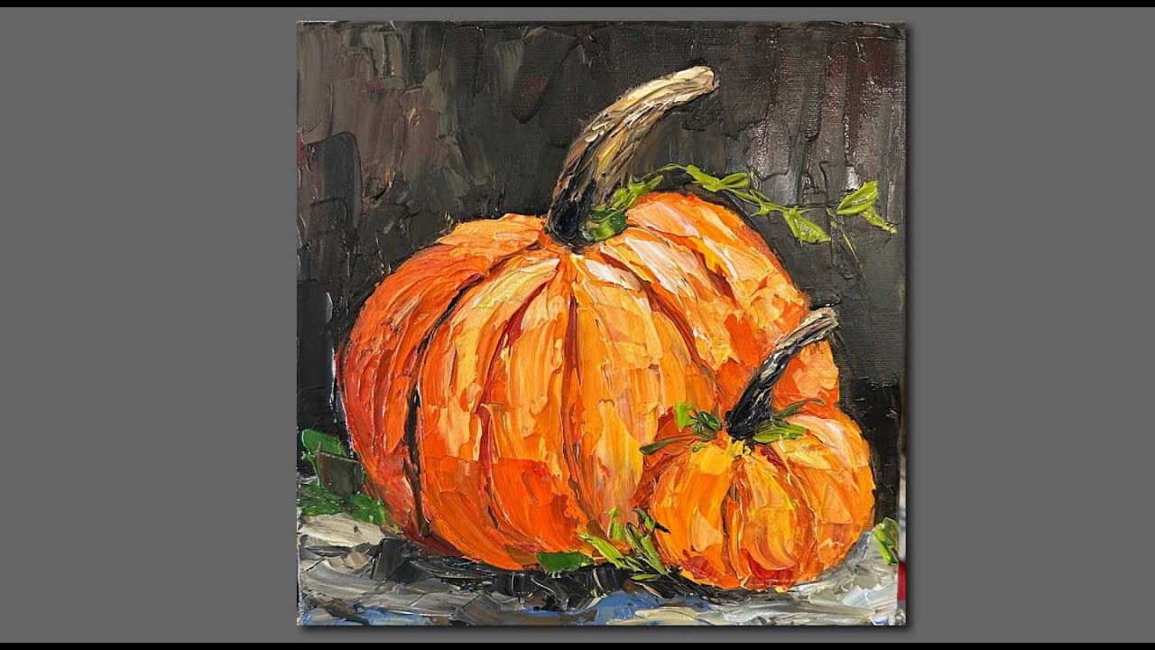 Acrylic Pumpkin painting / Palette knife painting techniques - YouTube