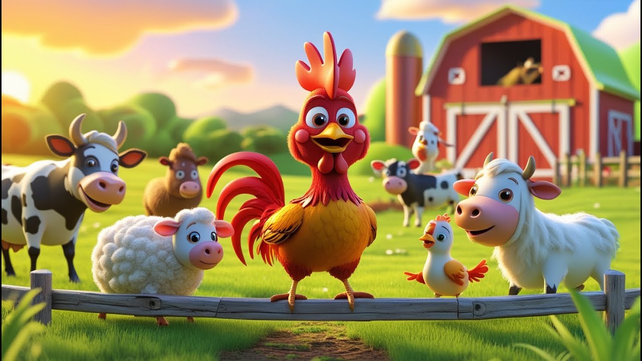 Rooster Learning Rhyme | Fun Animal Sounds for Kids | Learn Kario G ...