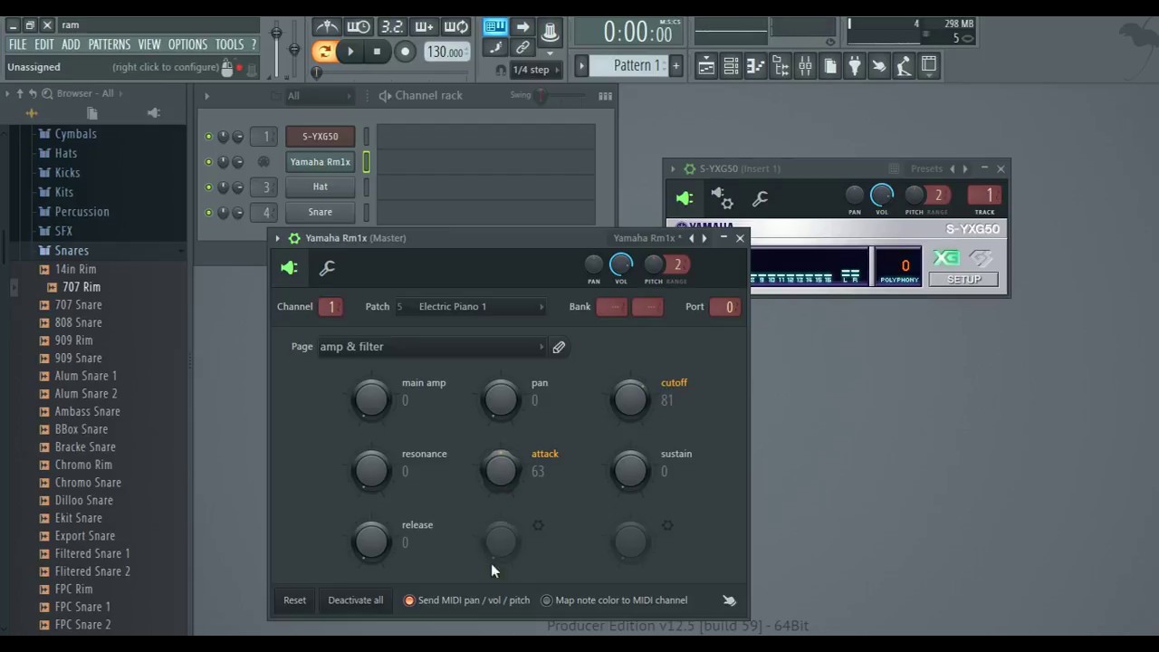 S-YXG50 How To Control Reverb & Other Effects With Midi Output In Fl ...