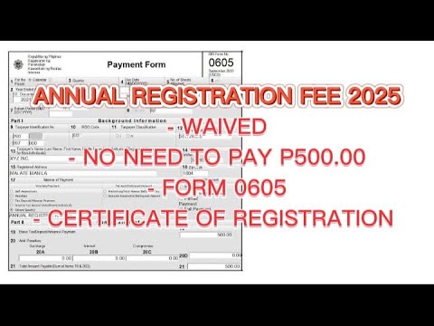 ANNUAL REGISTRATION FEE 2025 - NO NEED TO PAY/form 0605 - YouTube