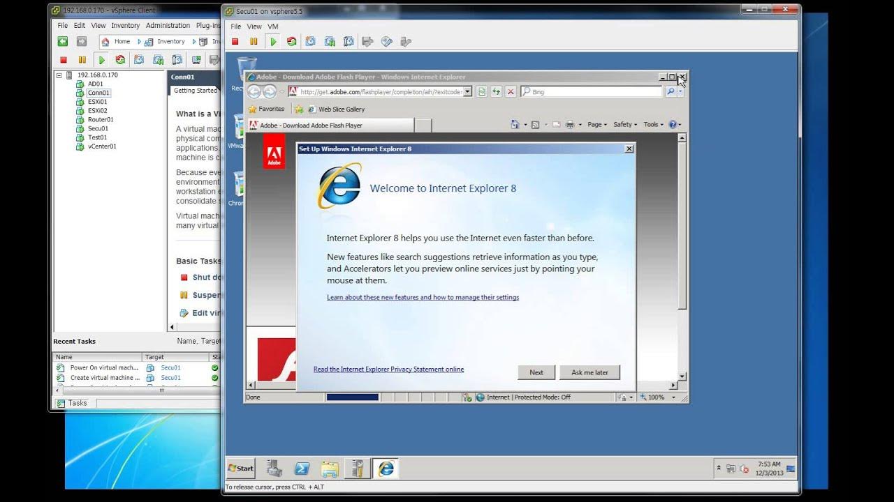 VMware View 5.1 Nested Virtualization - Create Secu01 VM - YouTube