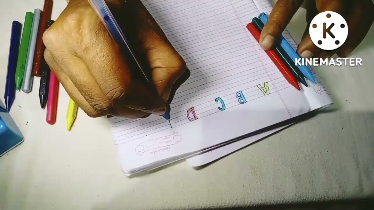 abcd drawing lkg fast step lkg - YouTube