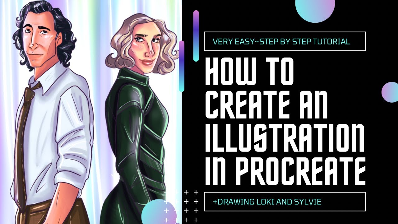How to draw in PROCREATE! ~creating an illustration start to finish ...
