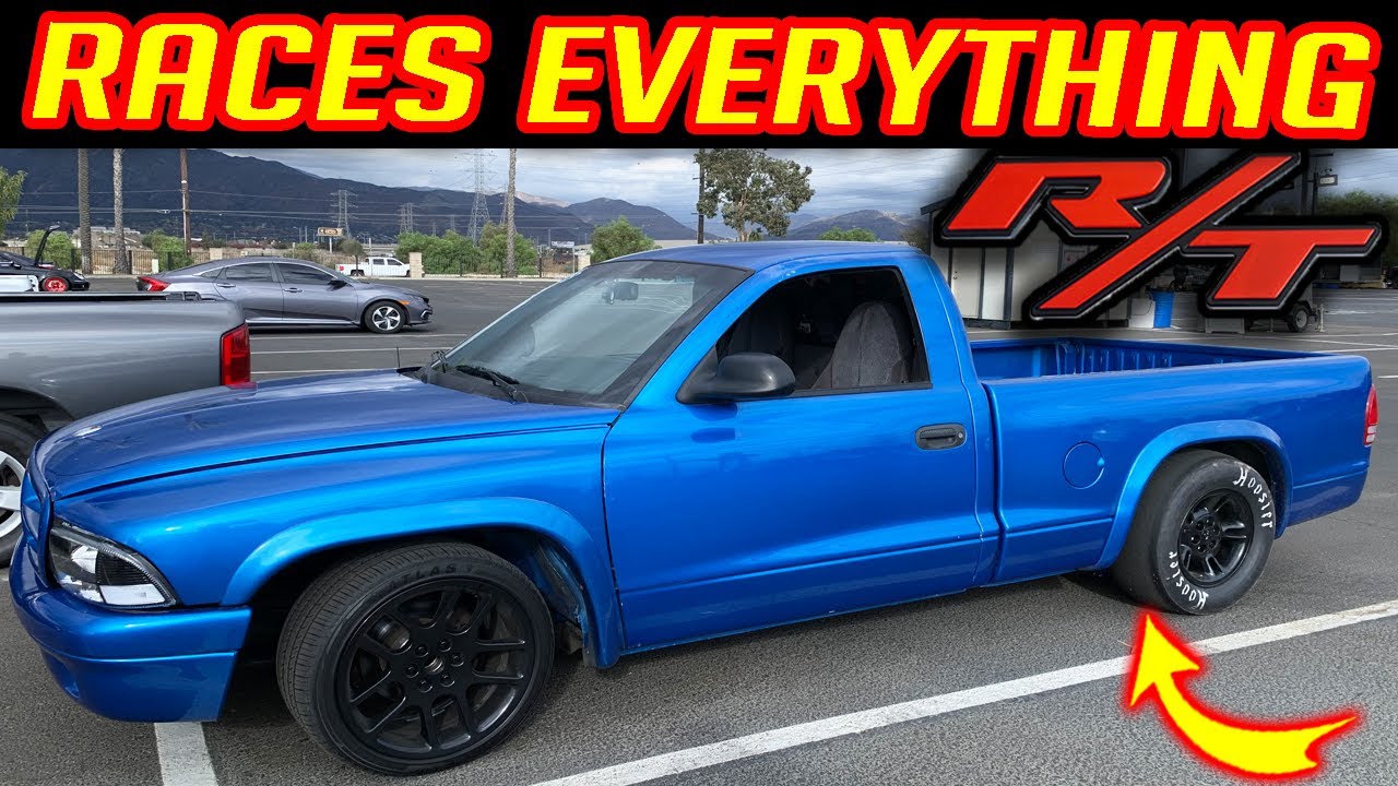 Dodge Dakota R/T vs RAM 1500 & Everyone at Drag Strip - YouTube