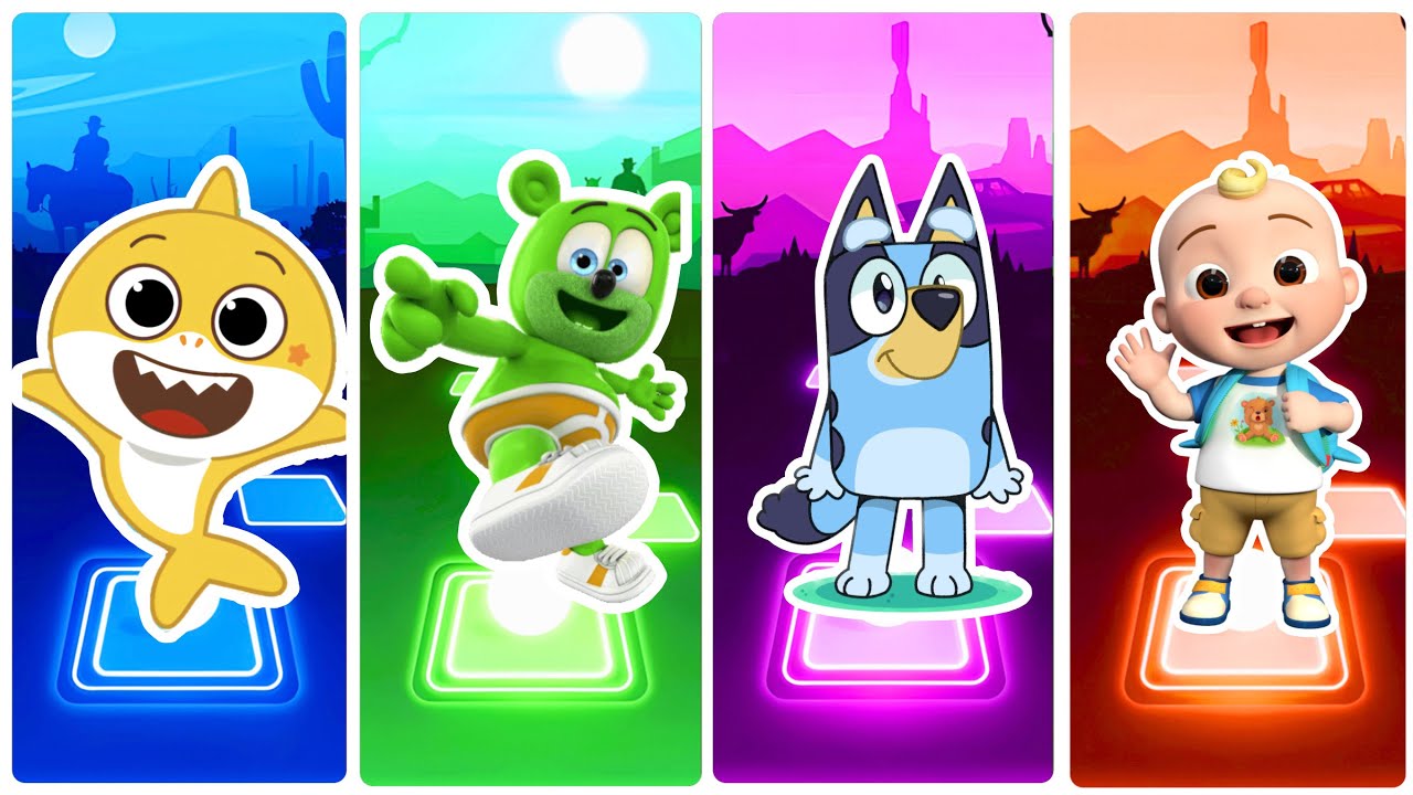 Baby Shark 🆚 Gummy Bear 🆚 Bluey 🆚 Cocomelon.🎶 Who will win? - YouTube