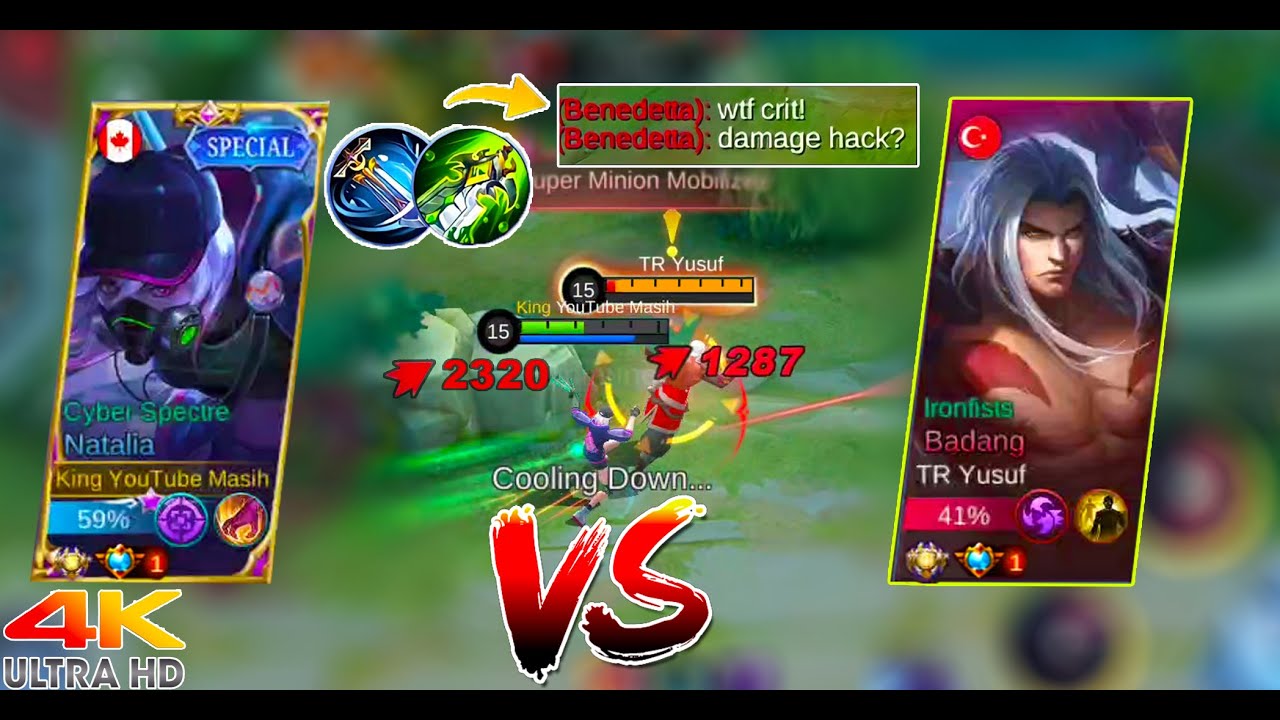 | 4K VIDEO | NATALIA VS BADANG FULL ITEM TOP 1 MLBB HACK DAMAGE ...