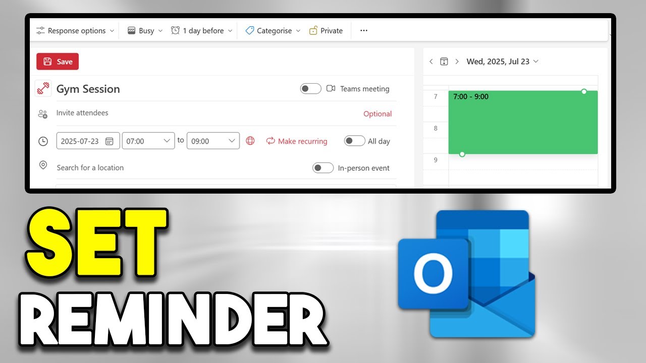 How to Set Reminder in Outlook (2026) - YouTube