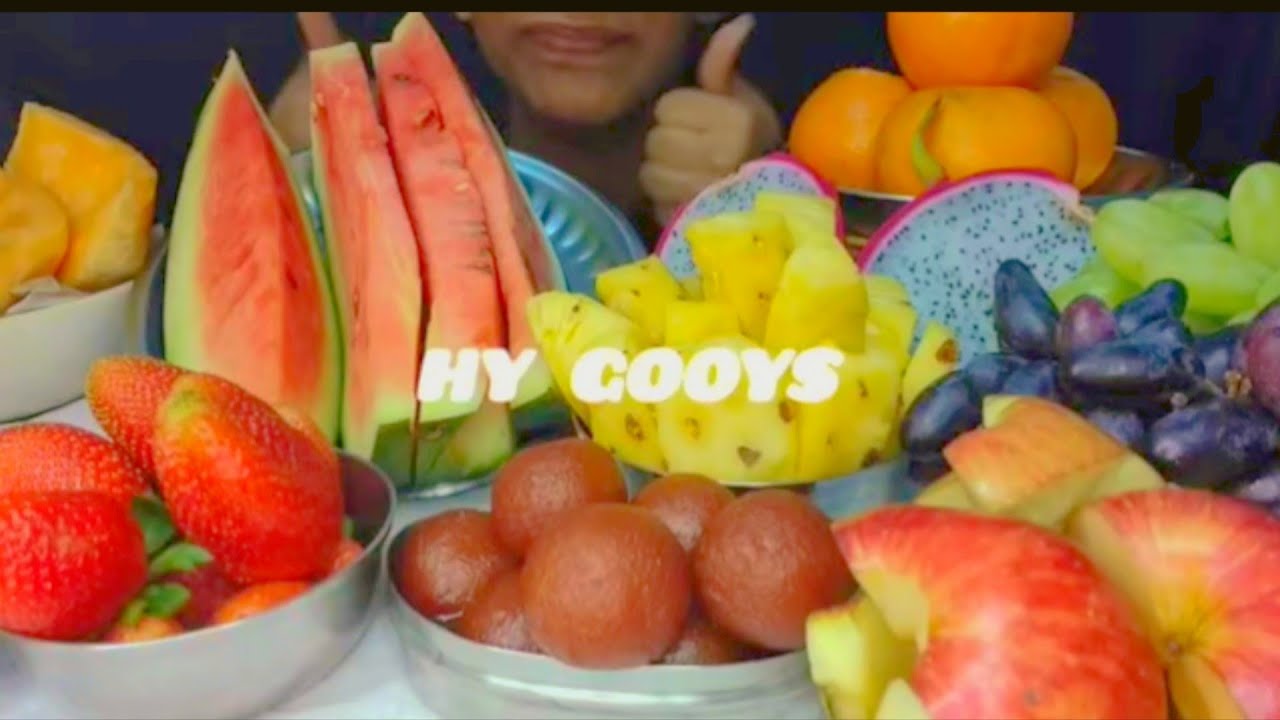 |ASMR FRUITS EATING SOUND STRAWBERRY, WATER MELON, PINEAPPLE , APPLES ...
