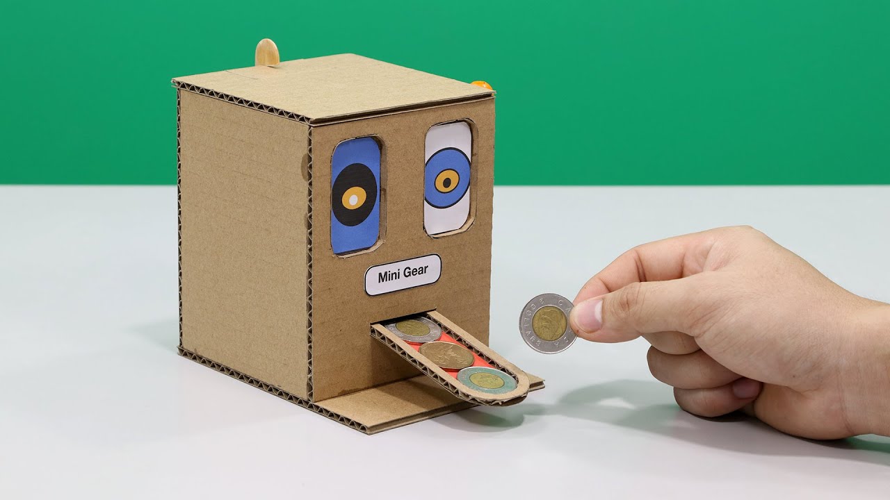 How to make Coin Saving Bank - Box Eating Coin - YouTube