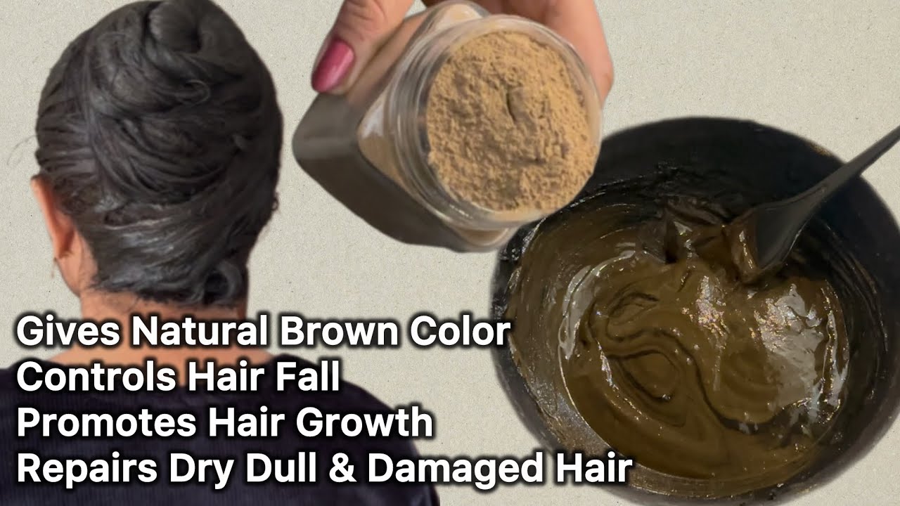 Powerful Herbal Powder for natural Brown colour, hair growth, smooth ...