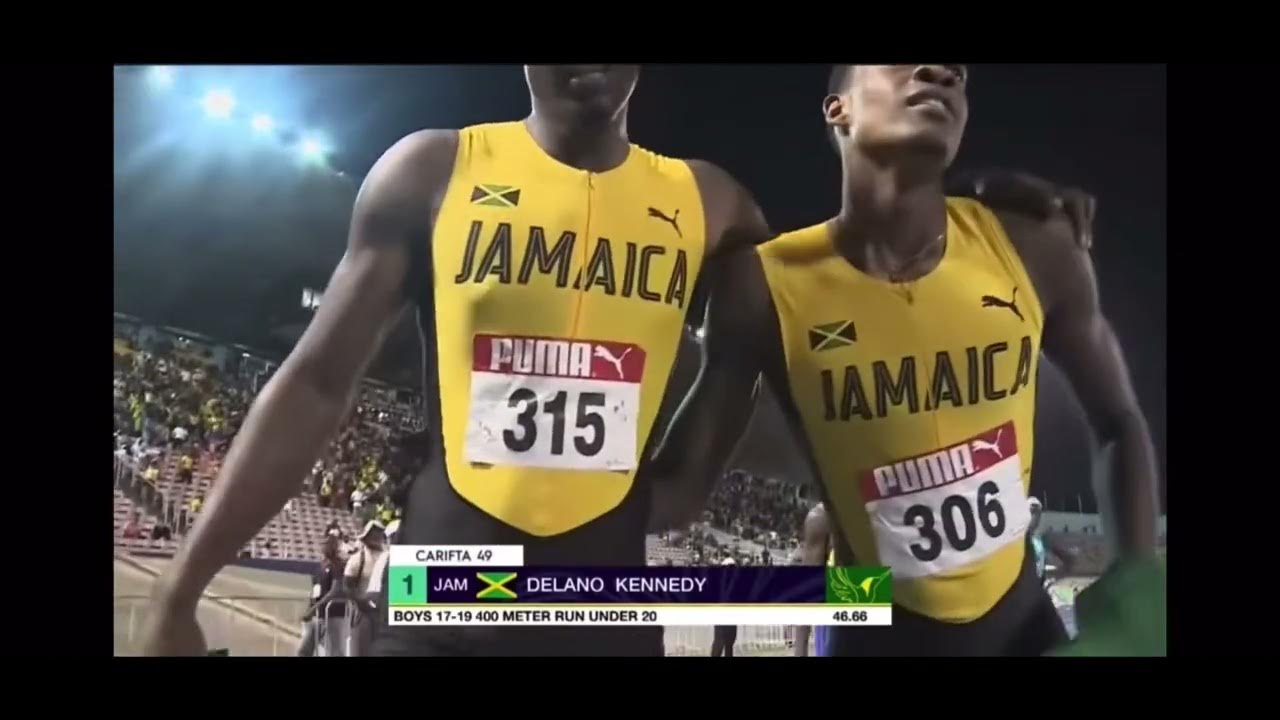 Delano Kennedy wins CARIFTA U20 400m title in Kingston 2022 in 46.66 - YouTube