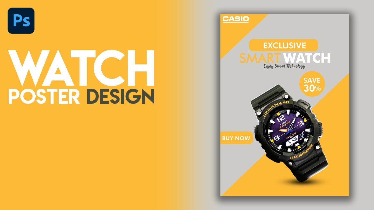 Create Professional Watch Poster Design in Adobe Photoshop - YouTube