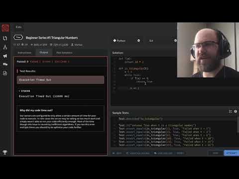 Triangular Numbers - Worked Solution (Brute Force) - Codewars Kata - Python - YouTube