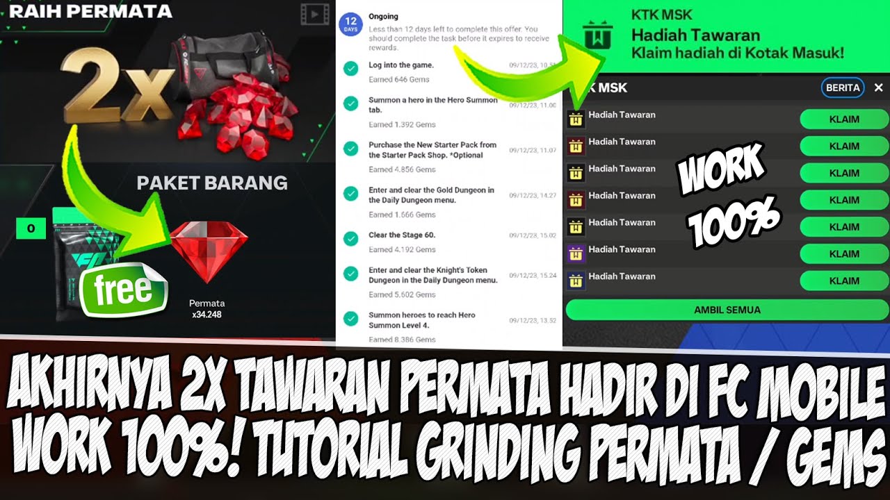📌WORK 100%!! TUTORIAL GRINDING GEMS / PERMATA MUMPUNG 2X RATE EA SPORT ...