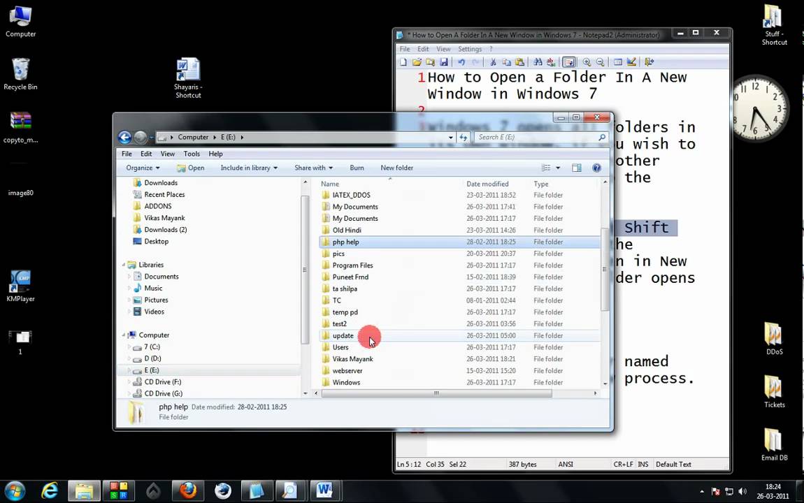 How to Open a Folder In A New Window in Windows 7 Step By Step Tutorial ...
