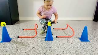 Hurdle Side Step Tennis Ball Transfer - Pink Oatmeal Shop