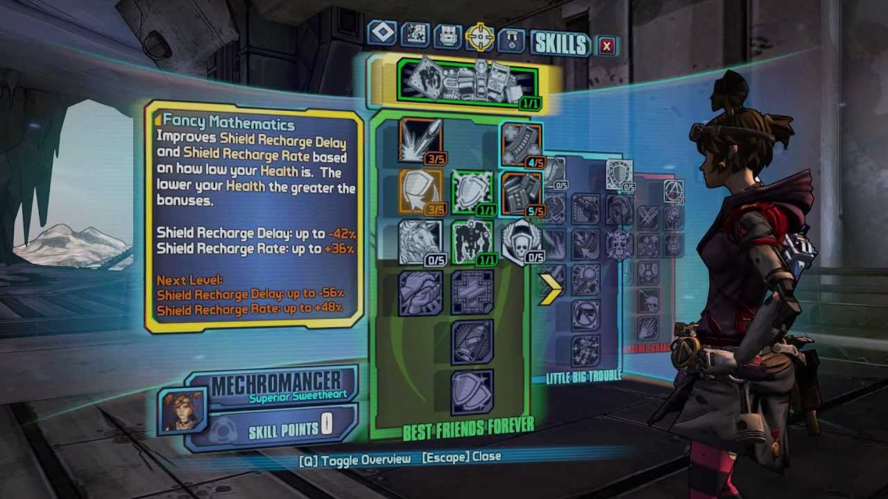 Borderlands 2: Mecromancer gameplay-Best friends for ever skill tree ...