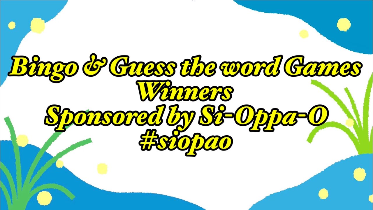 Winners of Bingo & Guess the word Games | Thank you Oppa - YouTube