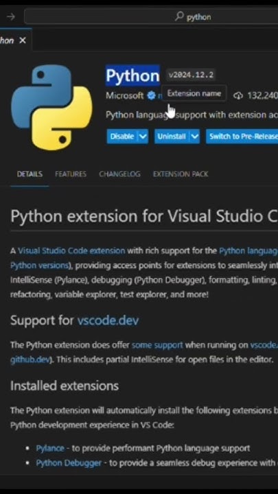 Python Extension Install In Vs Code 1 Viralvideo Shorts