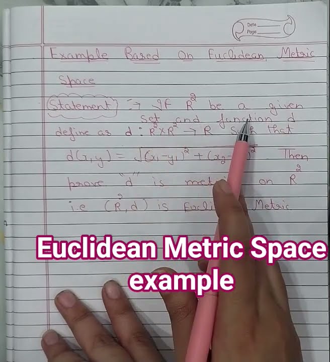 Euclidean Metric Space example #euclidean metric space #metricspace# ...