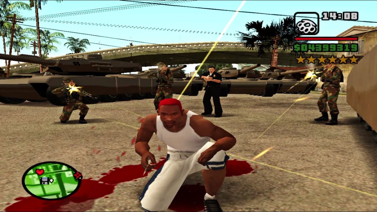 GTA San Andreas 100% 6 Wanted Stars Without Tanks Full Game - YouTube