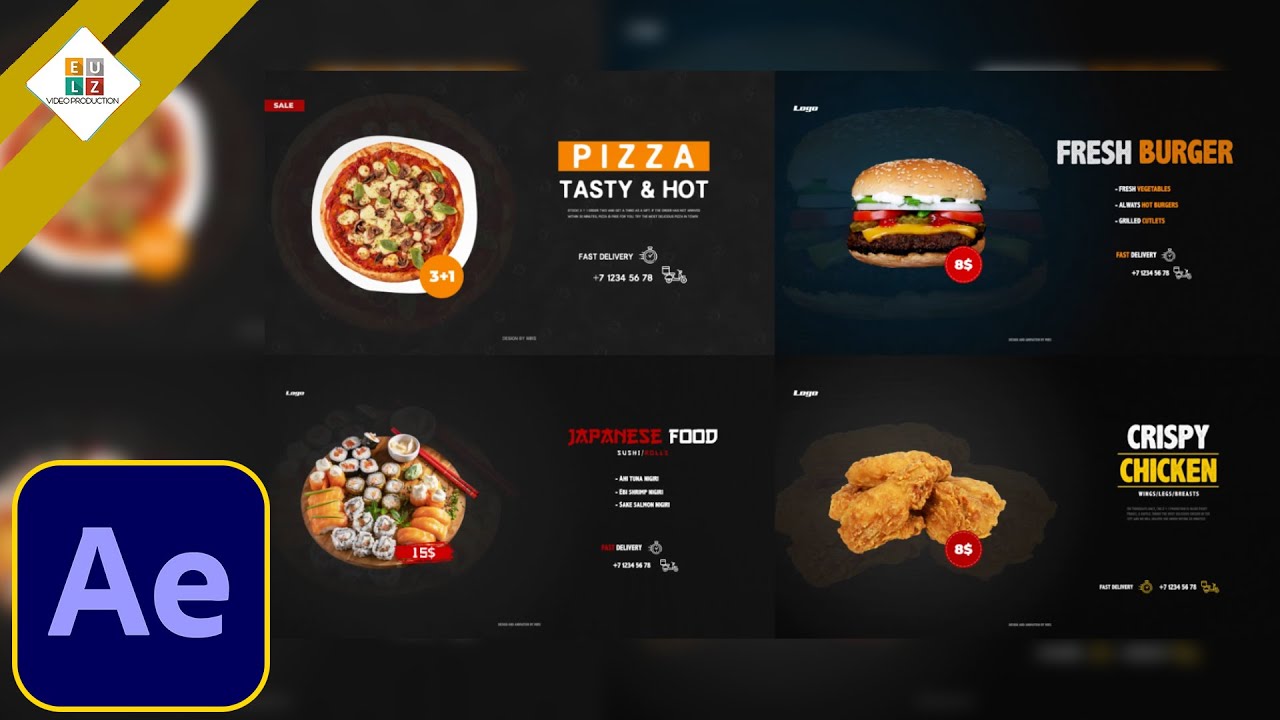 Adobe After Effects [ Food Delivery ] Template & Tutorial - YouTube