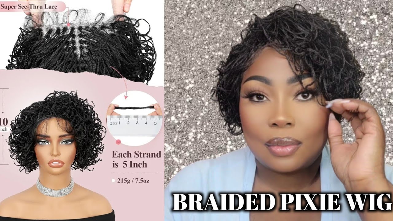 FANCEE HAIR BRAIDED CURLY PIXIE BOB WIG - YouTube