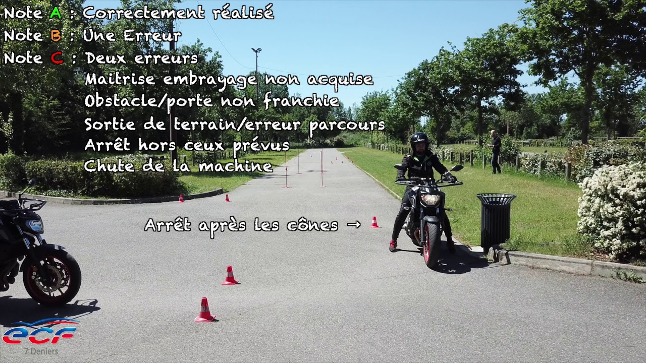 Parcours complet examen plateau moto - YouTube