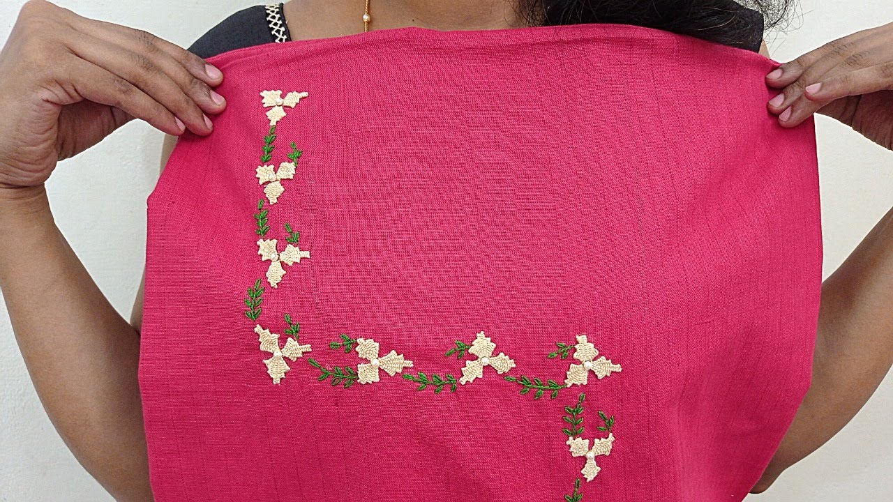 Daily wear churidar design | Hand embroidery designer churidar | Kadai ...