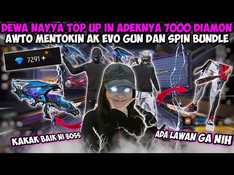 DEWA NAYYA TOP UPIN AKUN FF ADEKNYA 7000 DIAMOND ABIS SEJUTA DUIT BUAT MAX IN AK 2 JT DOANG😭
