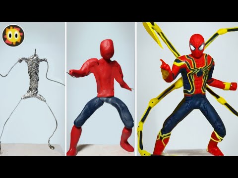 Sculpting iron spider using clay - How to make Spider man Figures ...